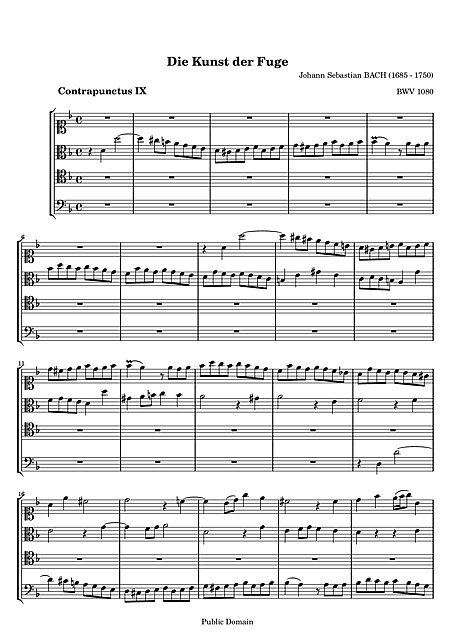 The Art of Fugue Contrapunctus IX - Strijkensemble - Partituren ...